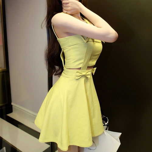 Sexy Hollow Out Bowknot Spaghetti Strap Night Club Dress On Luulla
